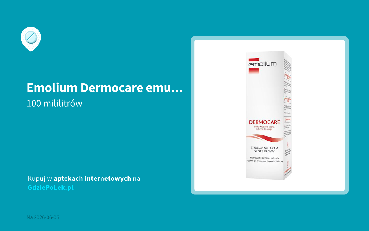 Emolium Dermocare emulsja na suchą skórę głowy cena i dostępność w ...