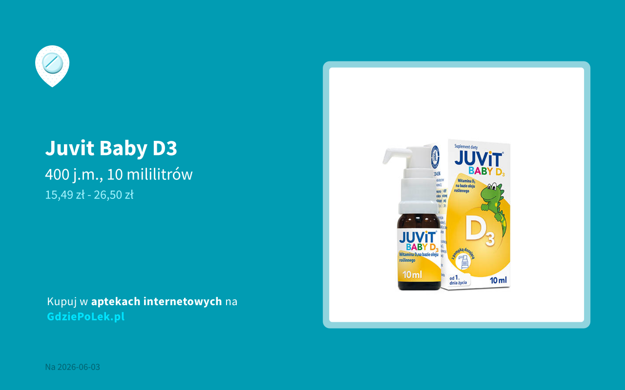 Juvit Baby D3 cena i dostępność w aptekach internetowych i ...