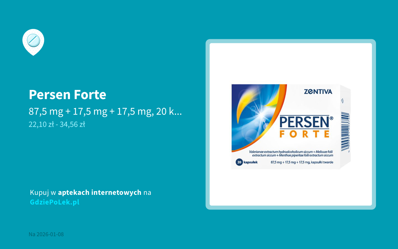 Persen Forte cena i dostępność w aptekach internetowych i stacjonarnych ...
