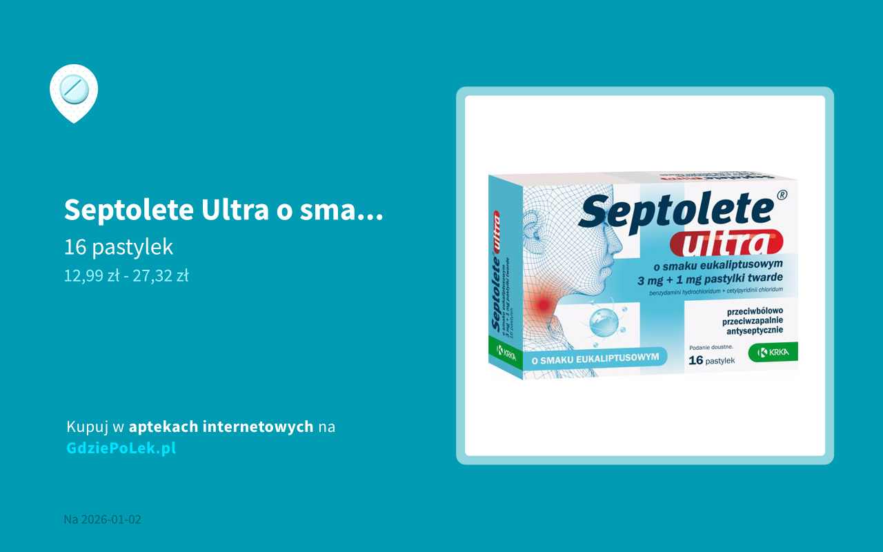 Septolete Ultra o smaku eukaliptusowym cena i dostępność w aptekach ...