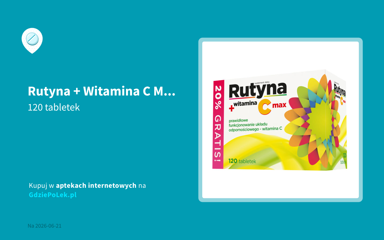 Rutyna + Witamina C Max cena i dostępność w aptekach w całym kraju ...