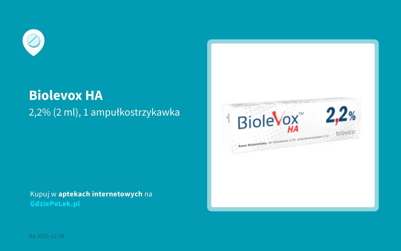 Biolevox HA cena i dostępność w aptekach internetowych i stacjonarnych ...