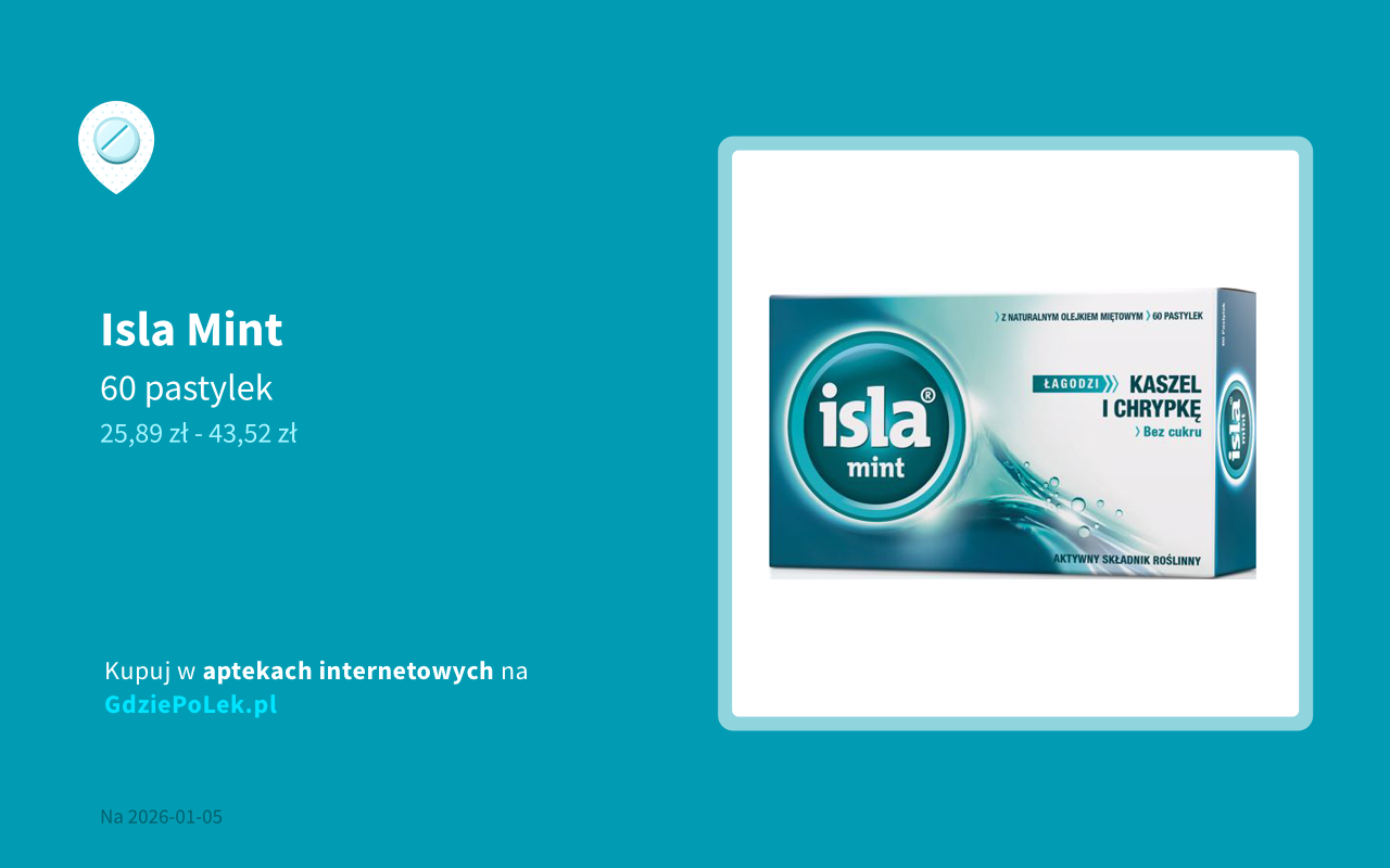 Isla Mint cena i dostępność w aptekach internetowych i stacjonarnych ...