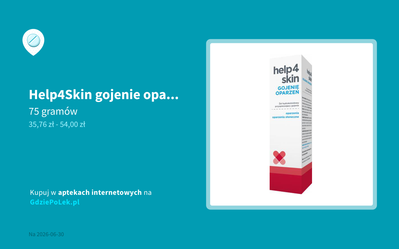 Help4Skin gojenie oparzeń cena i dostępność w aptekach internetowych i ...