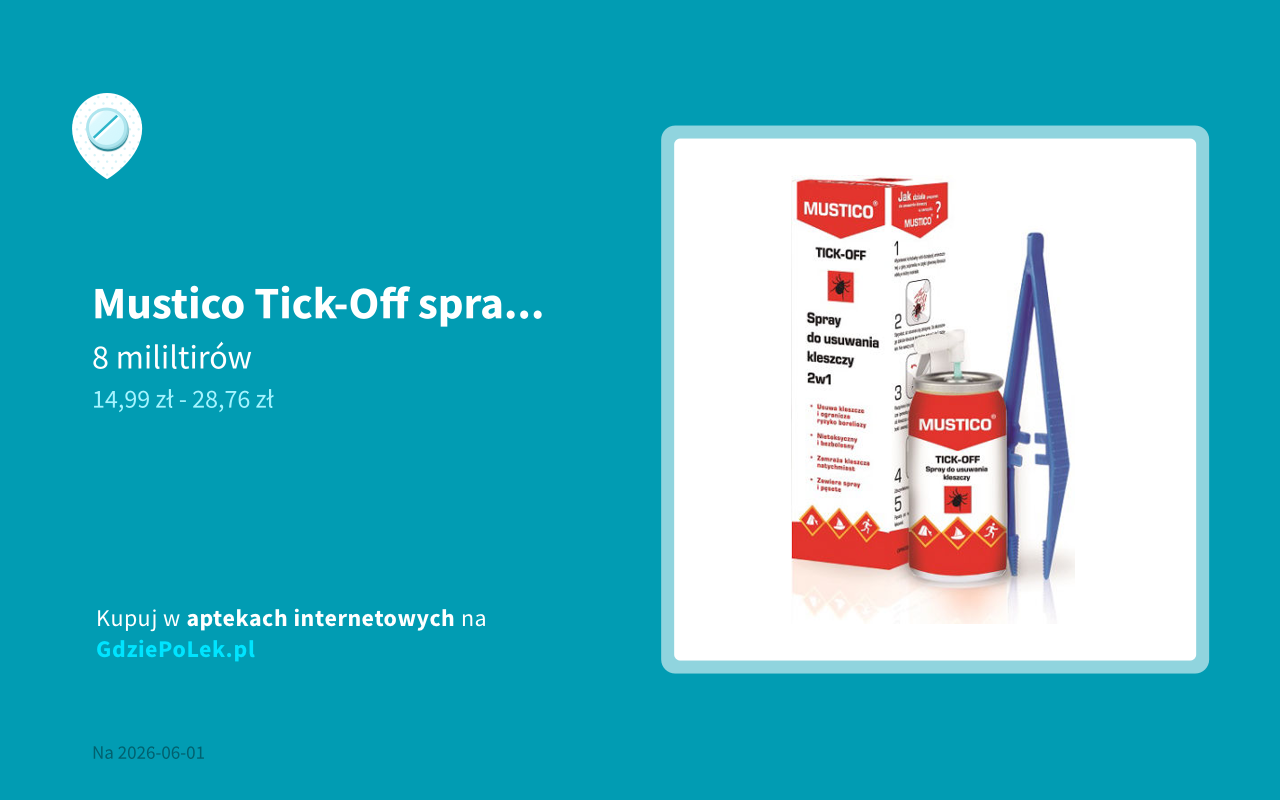 Mustico Tick-Off spray do usuwania kleszczy 2 w 1 cena i dostępność w ...