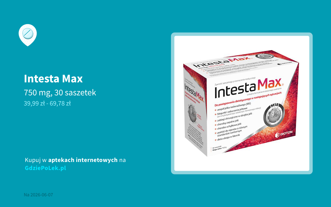 Intesta Max cena i dostępność w aptekach internetowych i stacjonarnych ...