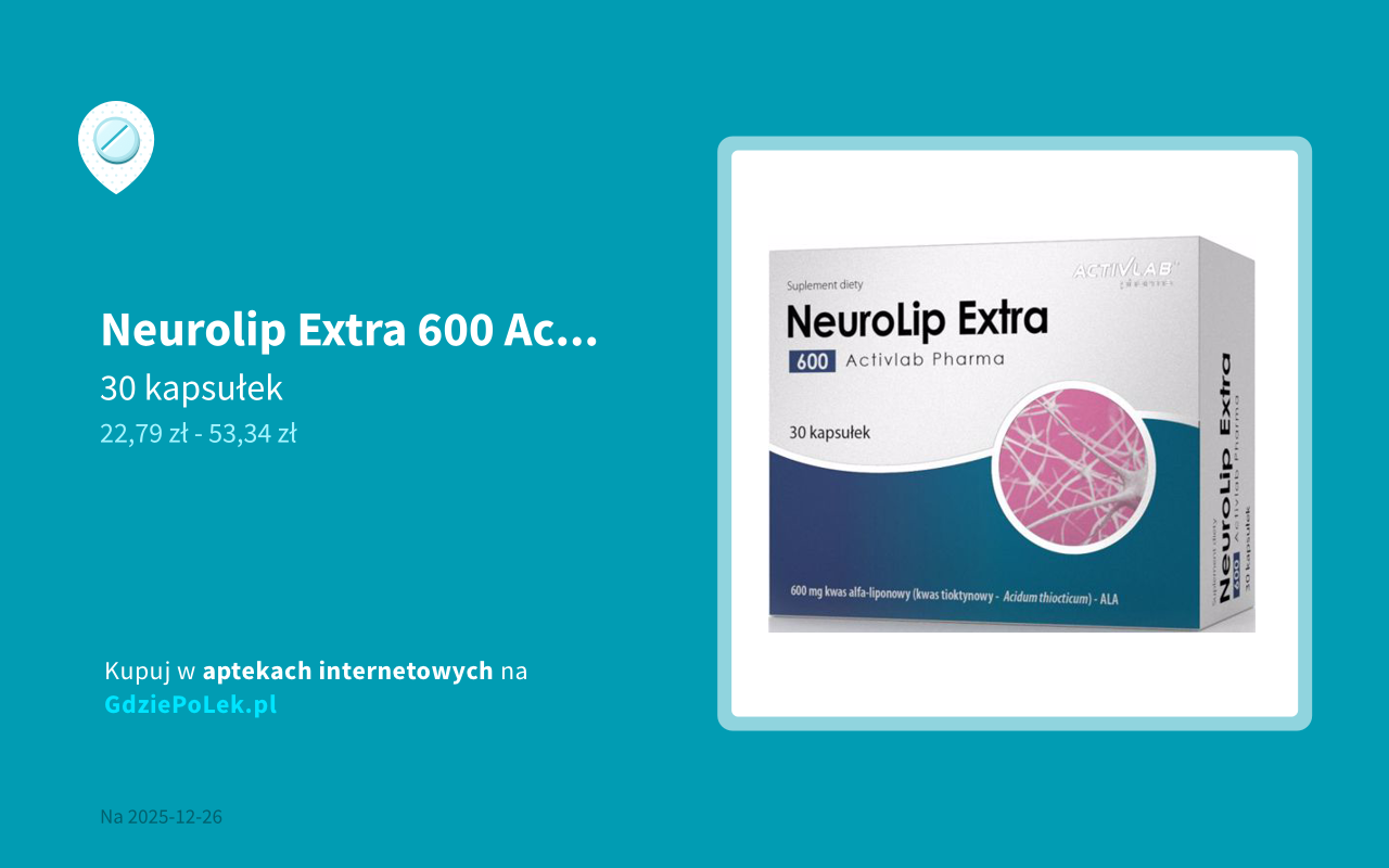 Neurolip Extra 600 Activlab Pharma cena i dostępność w aptekach ...