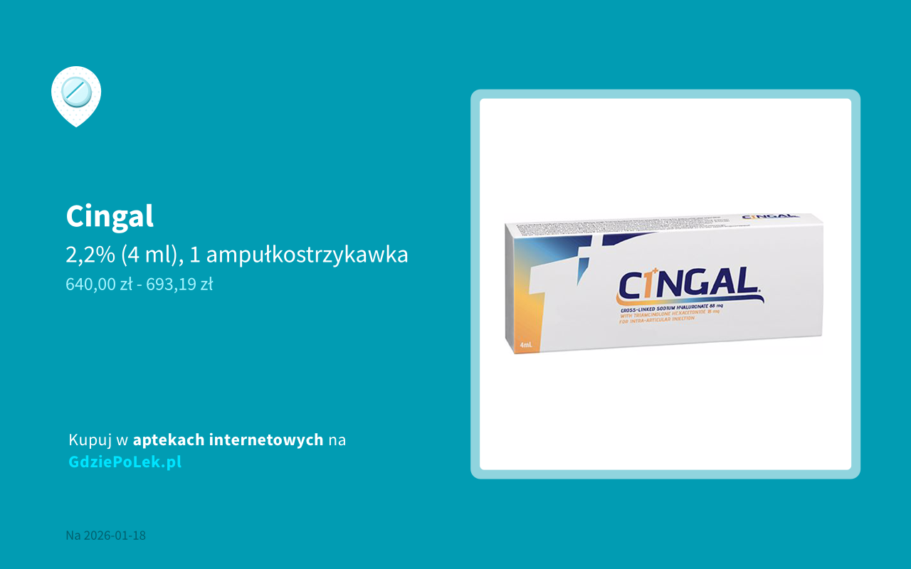 Cingal cena i dostępność w aptekach internetowych i stacjonarnych ...