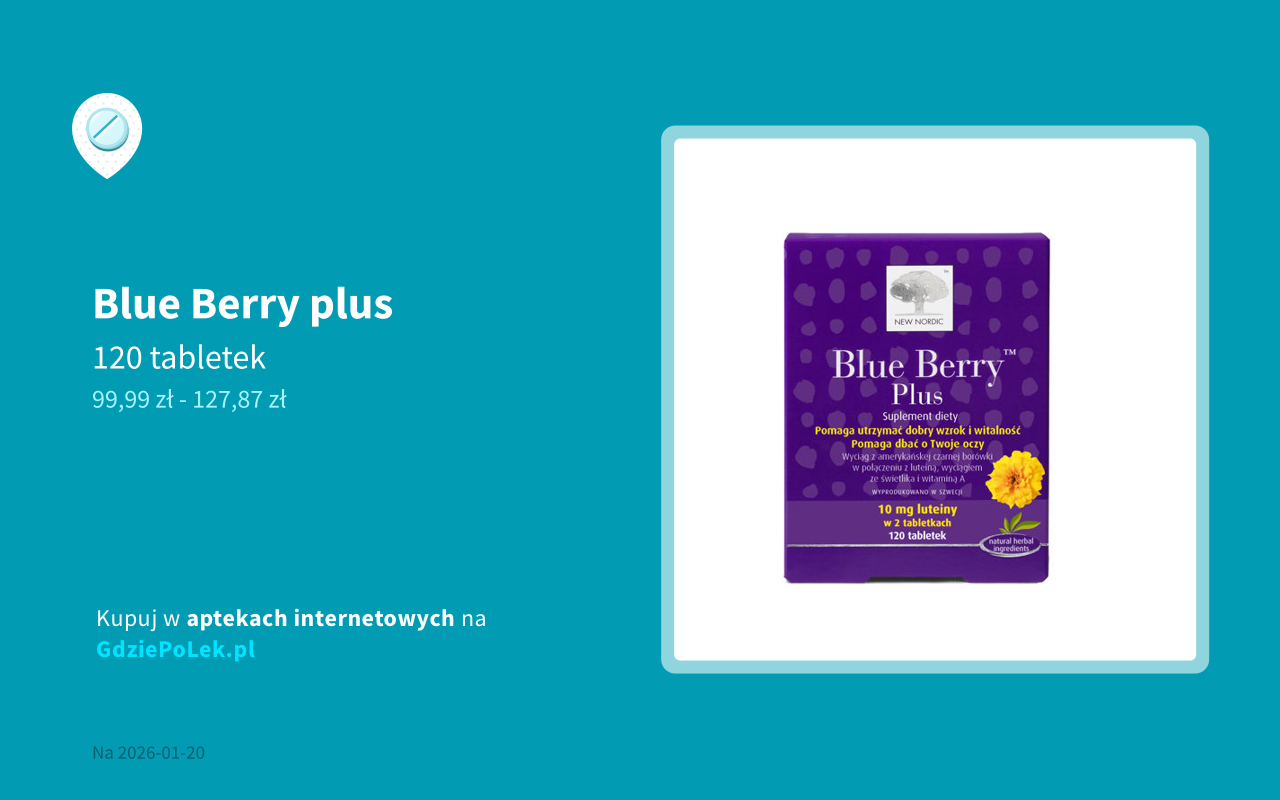 Blue Berry plus cena i dostępność w aptekach internetowych i ...