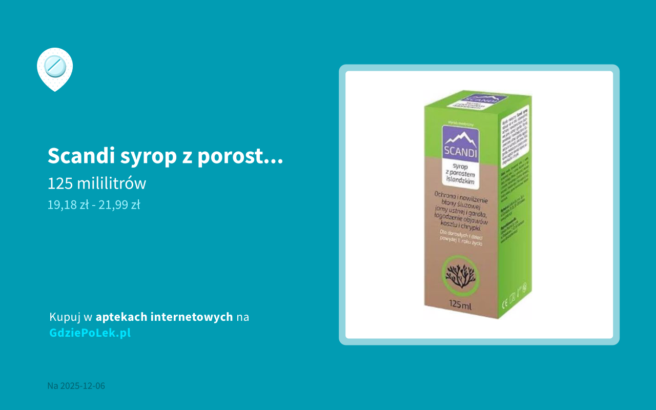Scandi syrop z porostem islandzkim cena i dostępność w aptekach internetowych i stacjonarnych ...