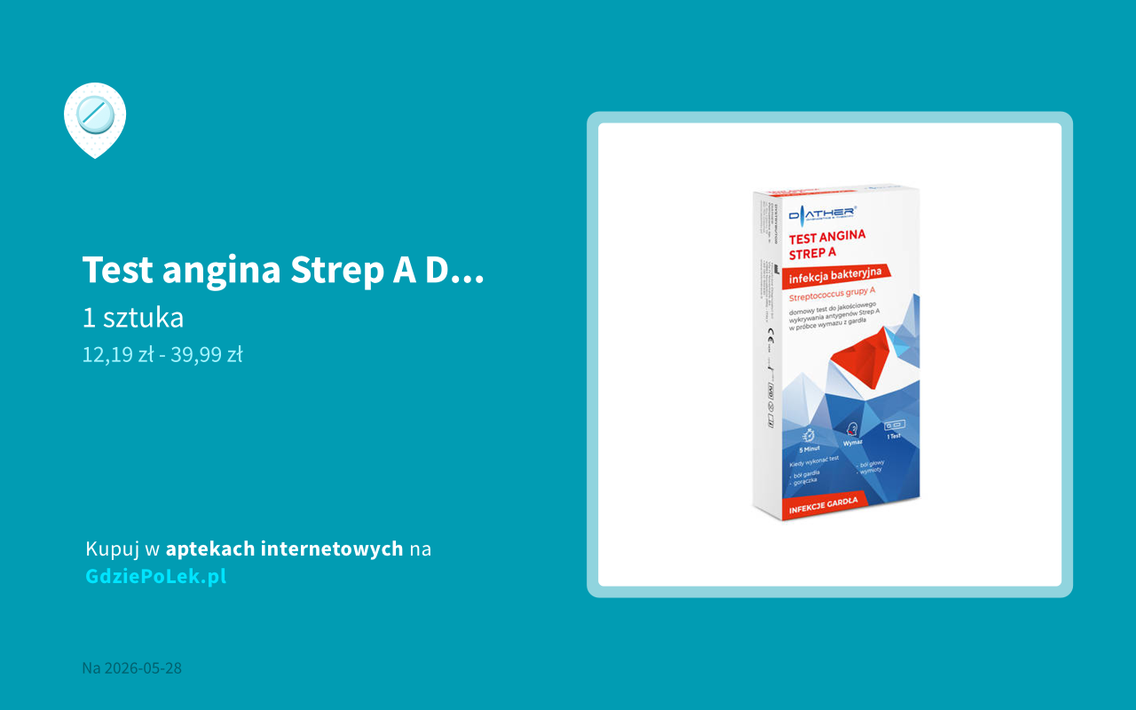 Test angina Strep A Diather cena i dostępność w aptekach internetowych ...