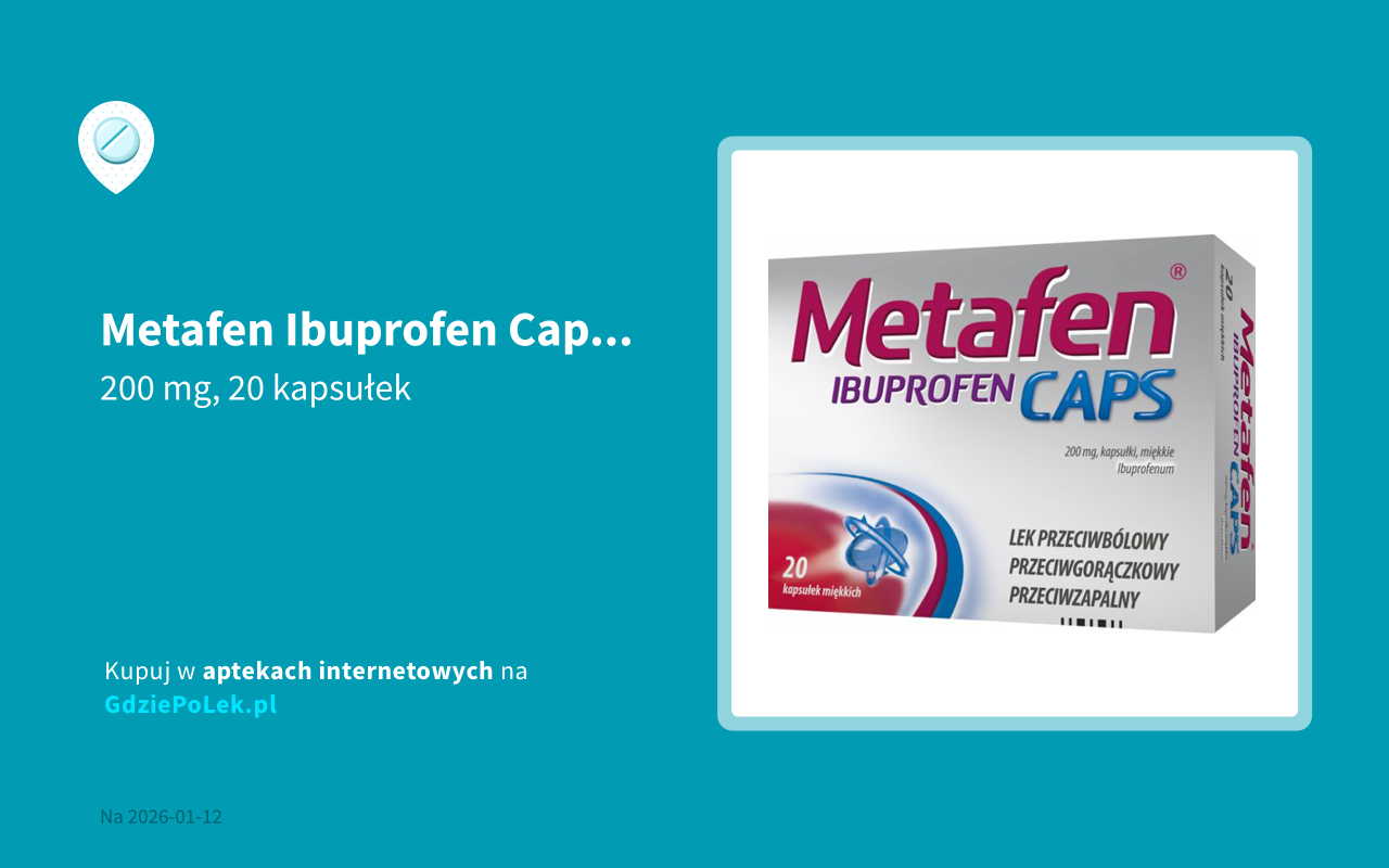 Metafen Ibuprofen Caps cena i dostępność w aptekach internetowych i ...