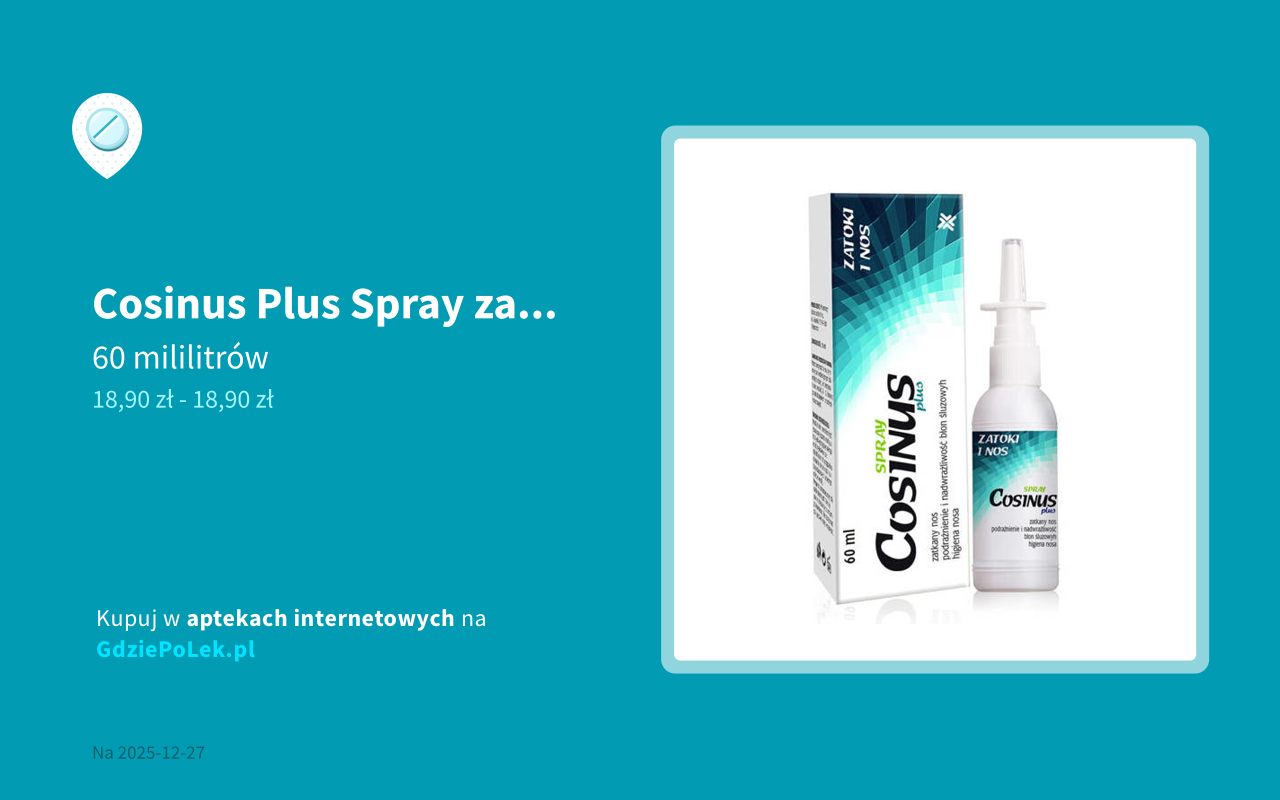 Cosinus Plus Spray zatoki i nos cena i dostępność w aptekach ...
