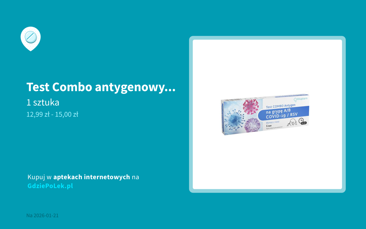 Test antygenowy Grypa A/B + COVID-19 RSV Combo Milapharm cena i ...