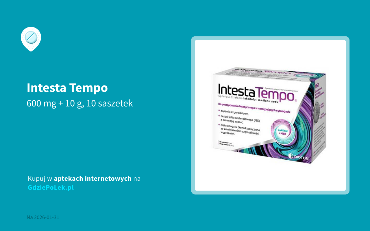 Intesta Tempo cena i dostępność w aptekach w całym kraju | Gdzie po lek