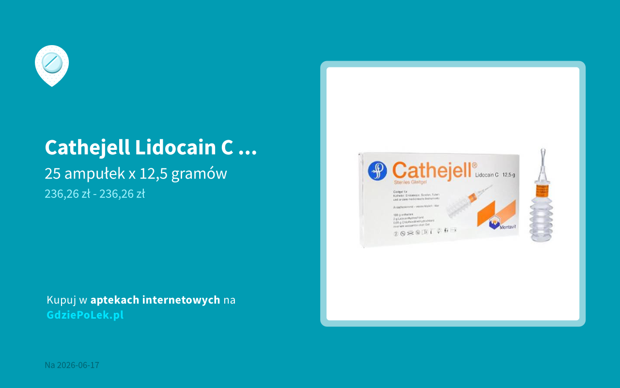 Cathejell Lidocain C żel znieczulający do cewnikowania i wkłucia cena i ...