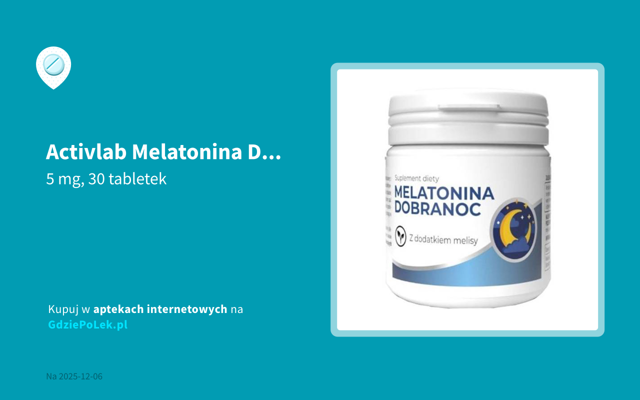 Activlab Melatonina Dobranoc cena i dostępność w aptekach w całym kraju | Gdzie po lek