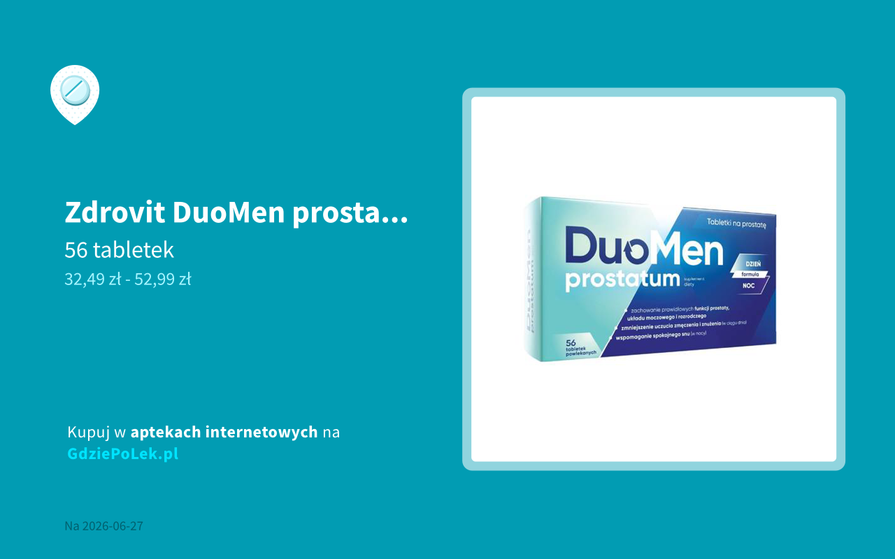 Zdrovit DuoMen prostatum cena i dostępność w aptekach internetowych i ...