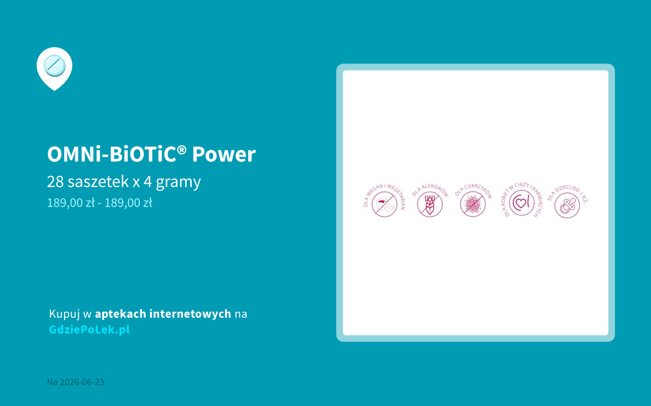 OMNi-BiOTiC® Power cena i dostępność w aptekach w Krakowie | Gdzie po lek