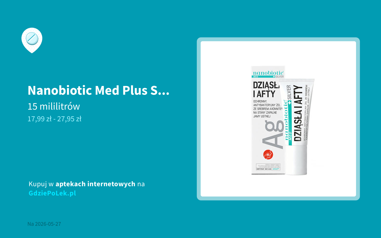 Nanobiotic Med Plus Silver Dziąsła i Afty cena i dostępność w aptekach ...