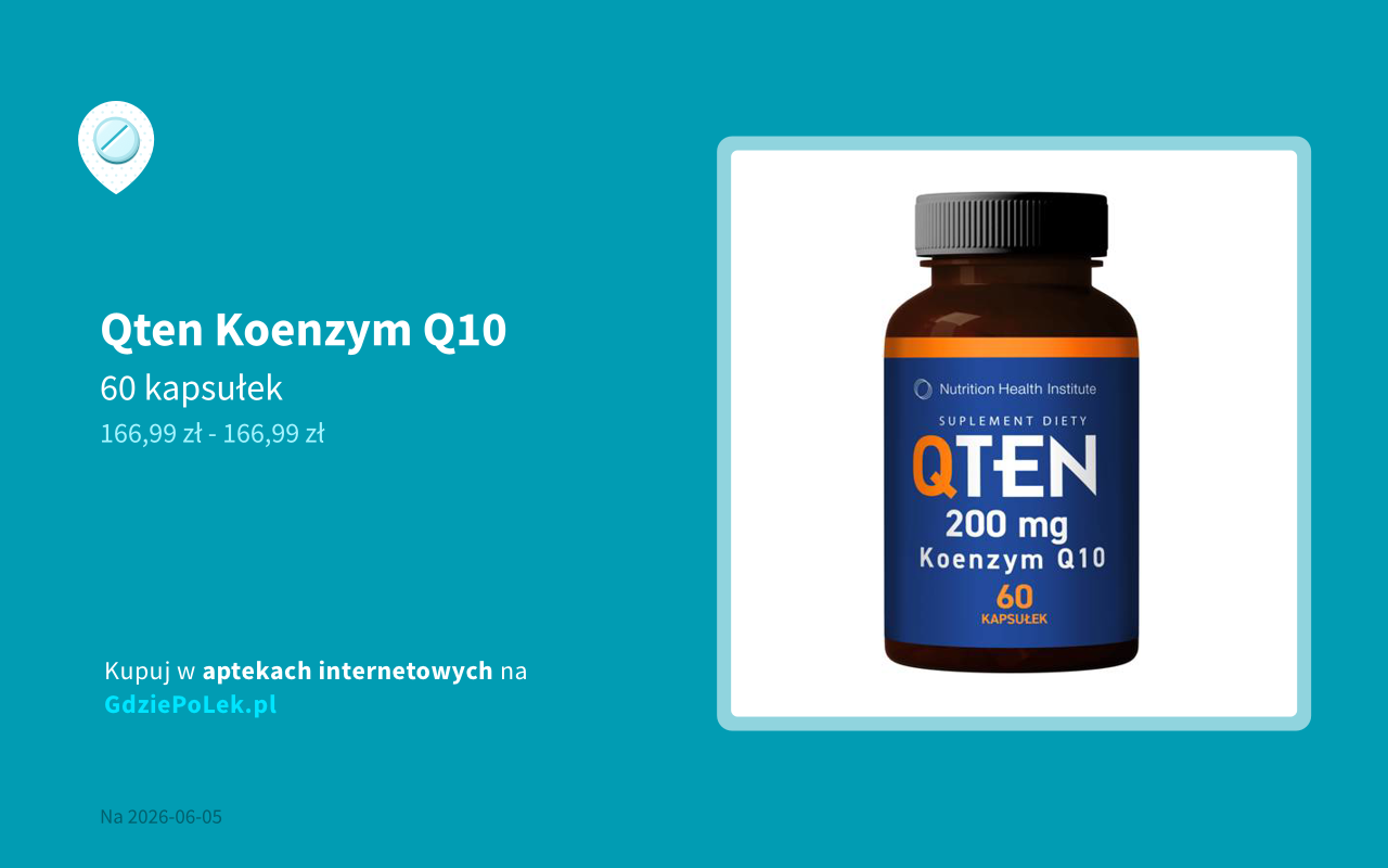 Qten Koenzym Q10 cena i dostępność w aptekach internetowych i ...