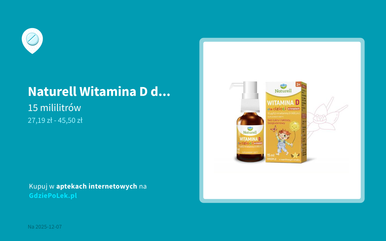 Naturell Witamina D dla dzieci krople cena i dostępność w aptekach we Wrocławiu | Gdzie po lek