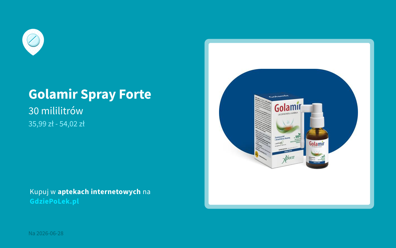 Golamir Spray Forte cena i dostępność w aptekach w Warszawie | Gdzie po lek