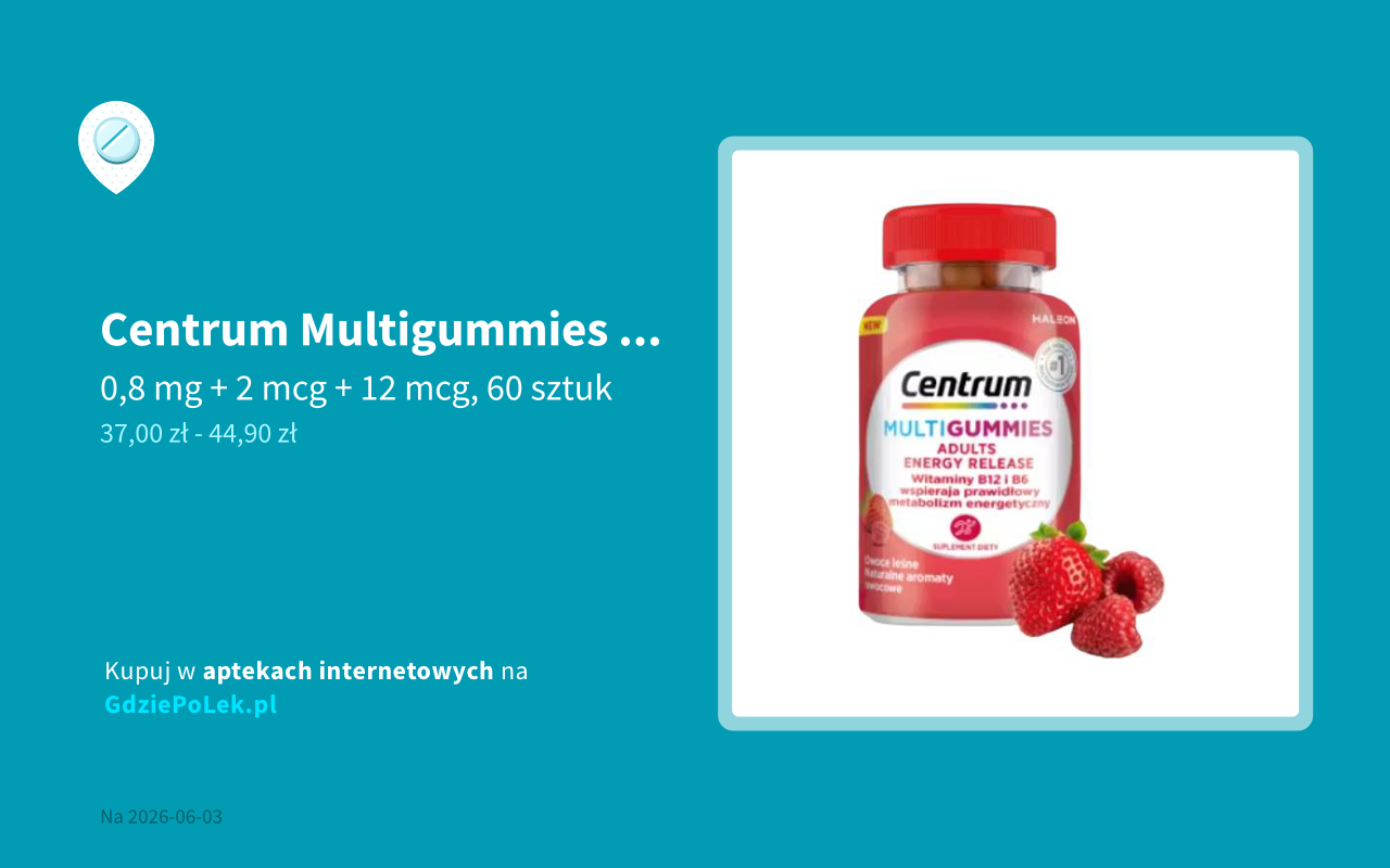 Centrum Multigummies Adult Energy Release cena i dostępność w aptekach ...