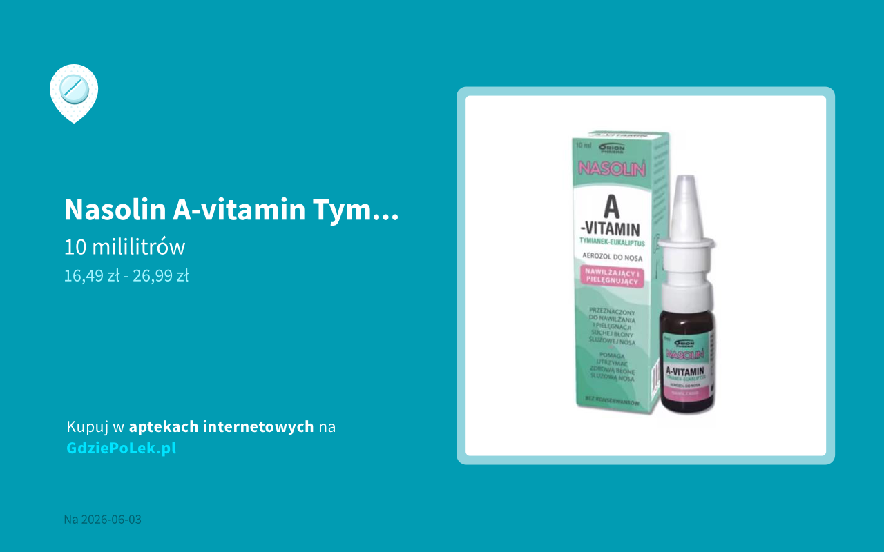 Nasolin A-vitamin Tymianek-Eukaliptus cena i dostępność w aptekach w ...