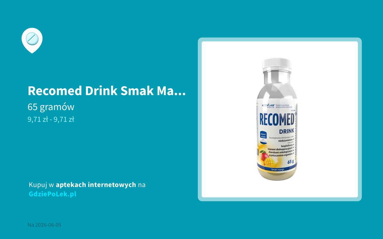 Recomed Drink Smak Mango cena i dostępność w aptekach internetowych i ...