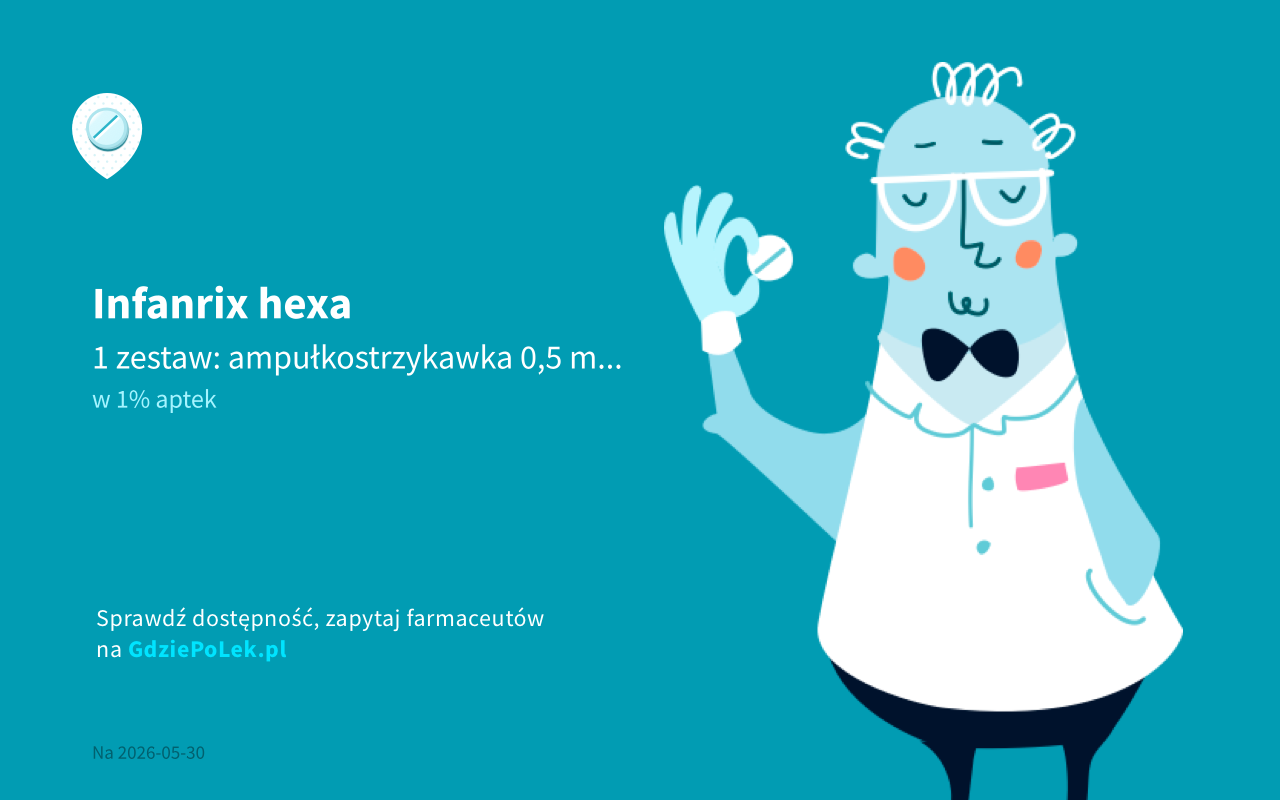 Infanrix hexa cena i dostępność w aptekach w całym kraju | Gdzie po lek