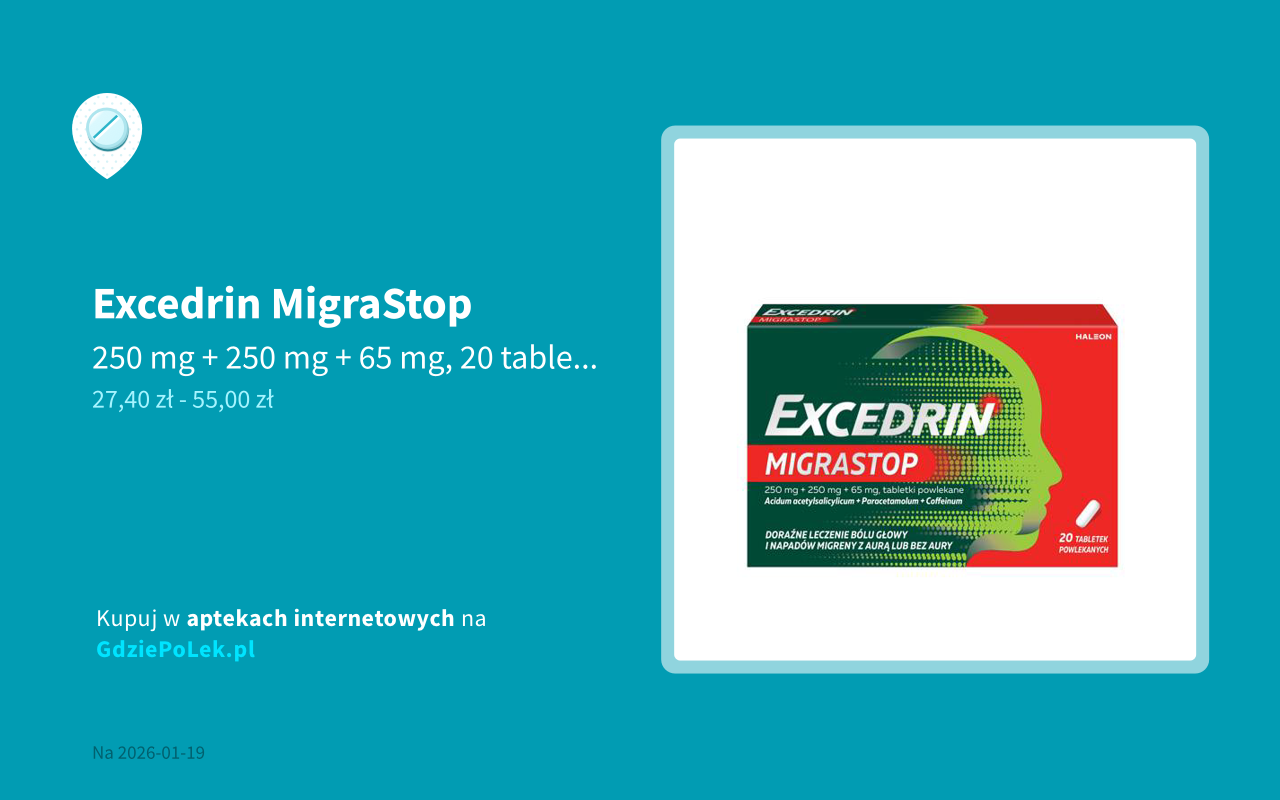 Excedrin MigraStop cena i dostępność w aptekach internetowych i ...