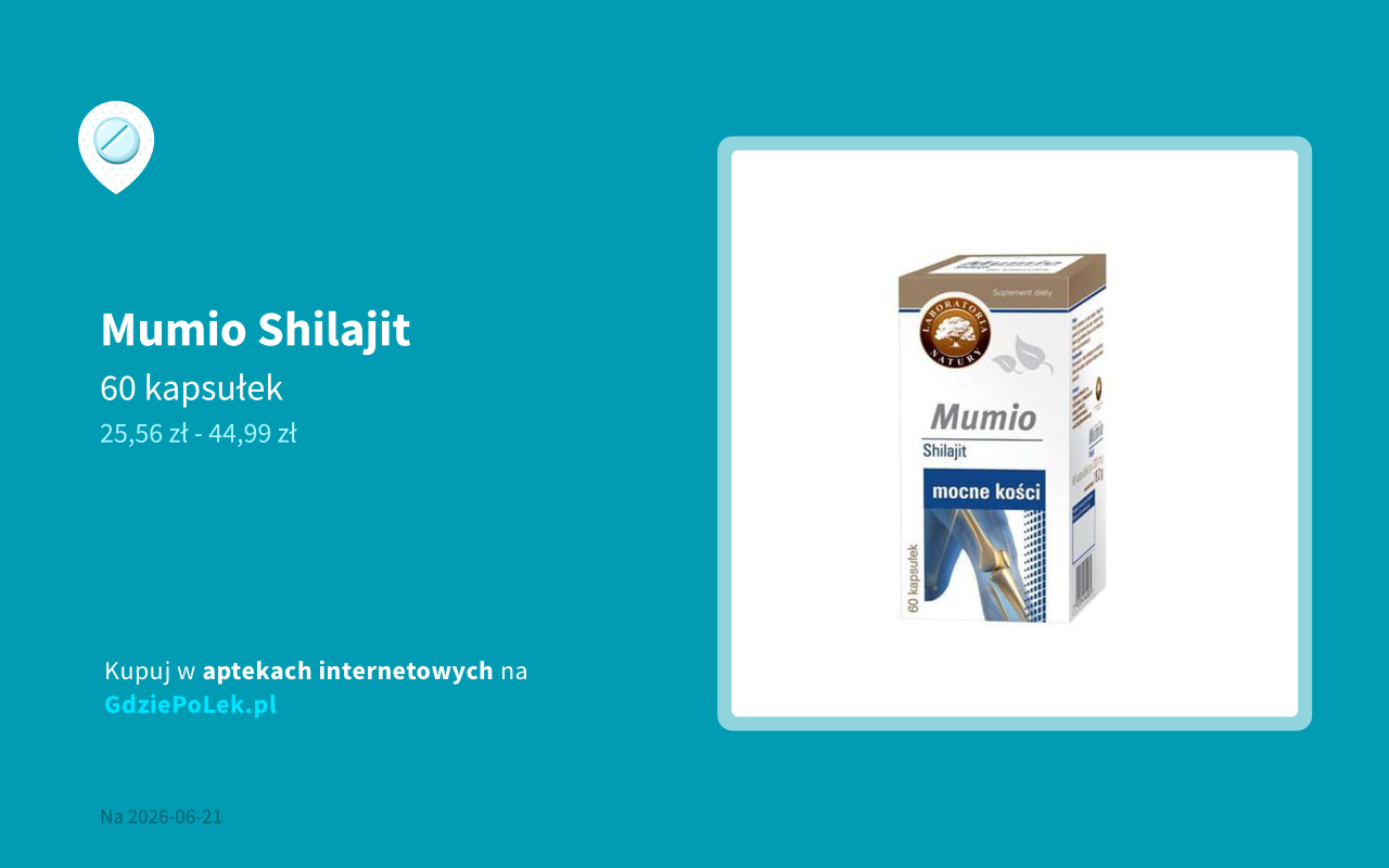 Mumio Shilajit cena i dostępność w aptekach internetowych i ...