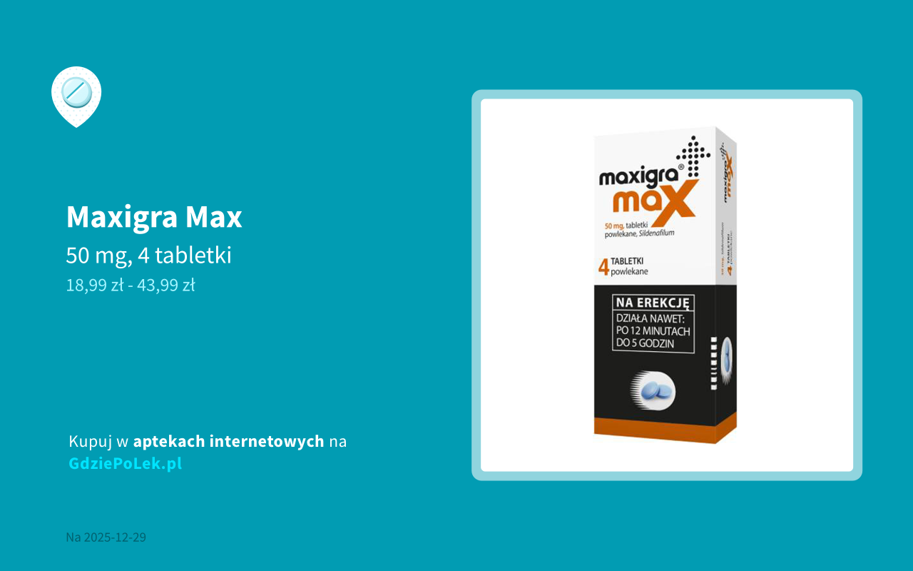 Maxigra Max cena i dostępność w aptekach internetowych i stacjonarnych ...