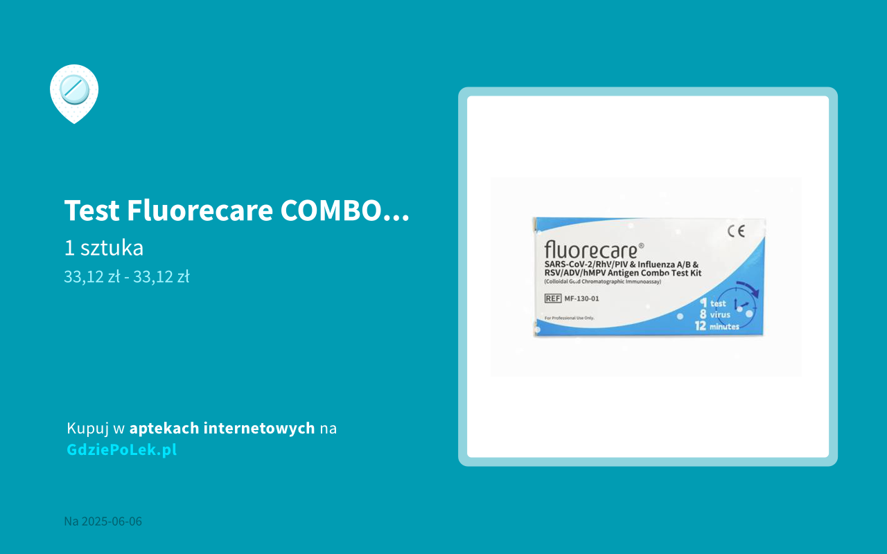 Test Fluorecare COMBO 8w1 | SARS-CoV-2 | Grypa A+B | RSV | RhV | PIV ... Test Fluorecare COMBO 8w1 | SARS-CoV-2 | Grypa A+B | RSV | RhV | PIV ...